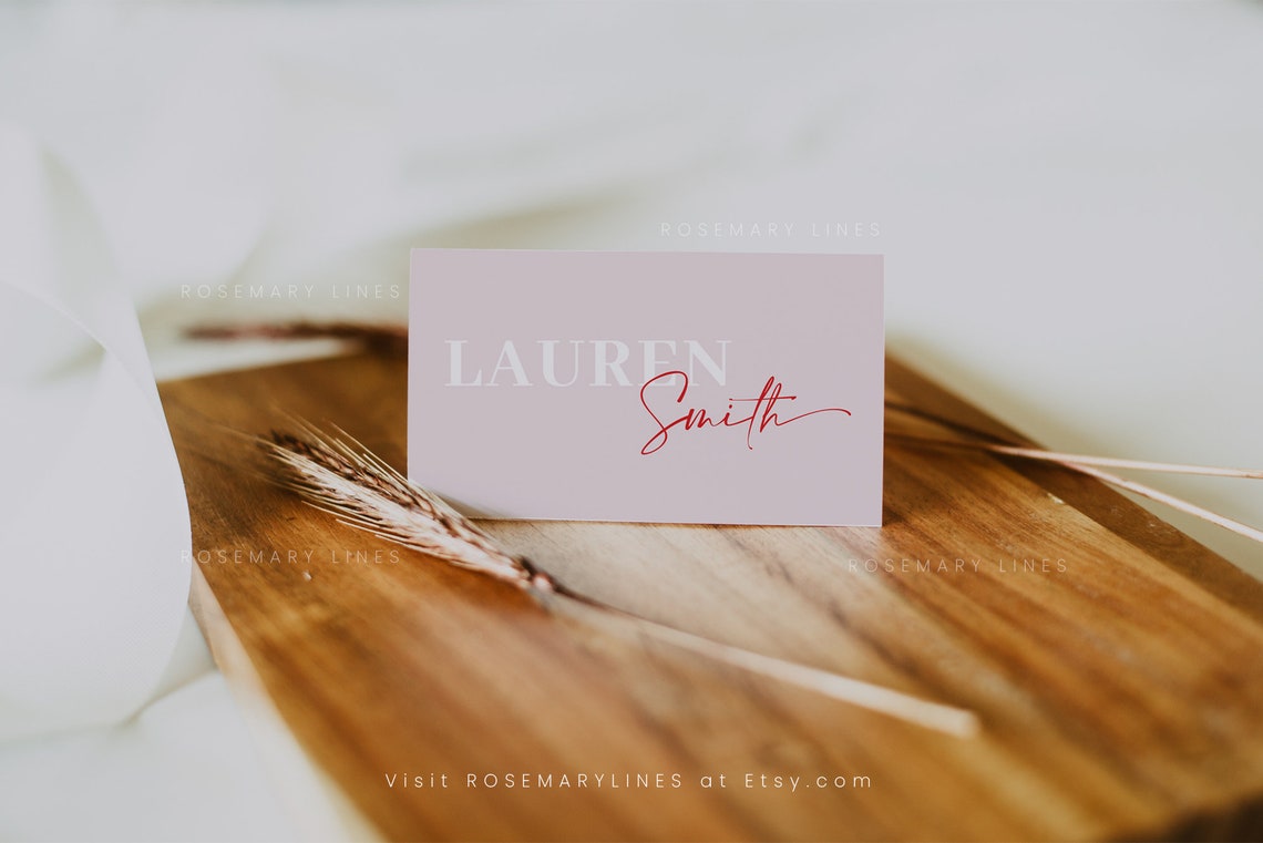 Pink and Red Place Cards Hot Pink Place Card Template Red - Etsy