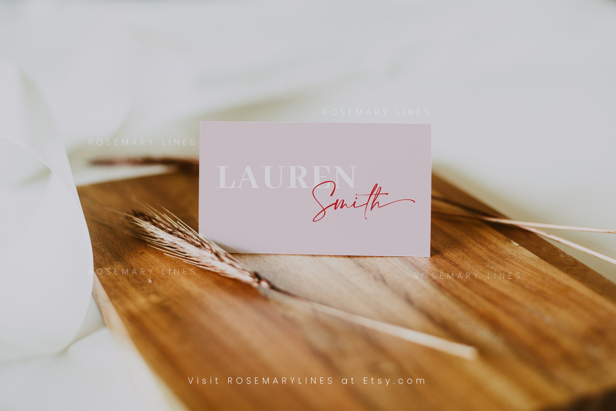 Pink and Red Place Cards, Hot Pink Place Card Template, Red Pink ...