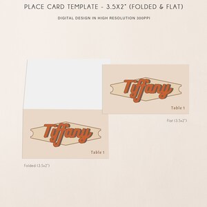 Modern Retro Place Cards Template 60's 70's Place - Etsy