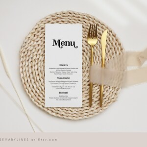 Retro Wedding Menu Template, Boho Menu Template, 60s 70s Menu Cards ...