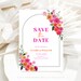 Pink Orange Save the Date Template, Hot Pink Wedding Save the Dates ...