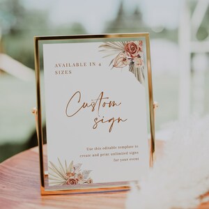 Rust Wedding Signs, Burnt Orange Custom Sign Template, Boho Wedding ...