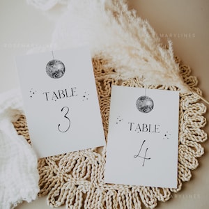 Disco Table Number Template, Retro Table Numbers, Disco Ball Table ...