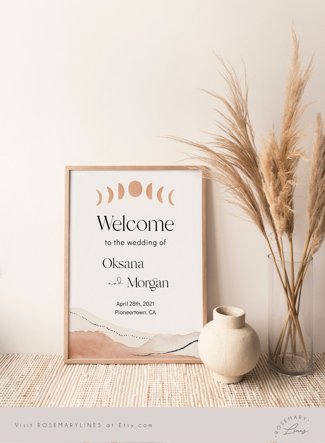 Moon Wedding Welcome Sign Template Boho Desert Welcome Sign - Etsy