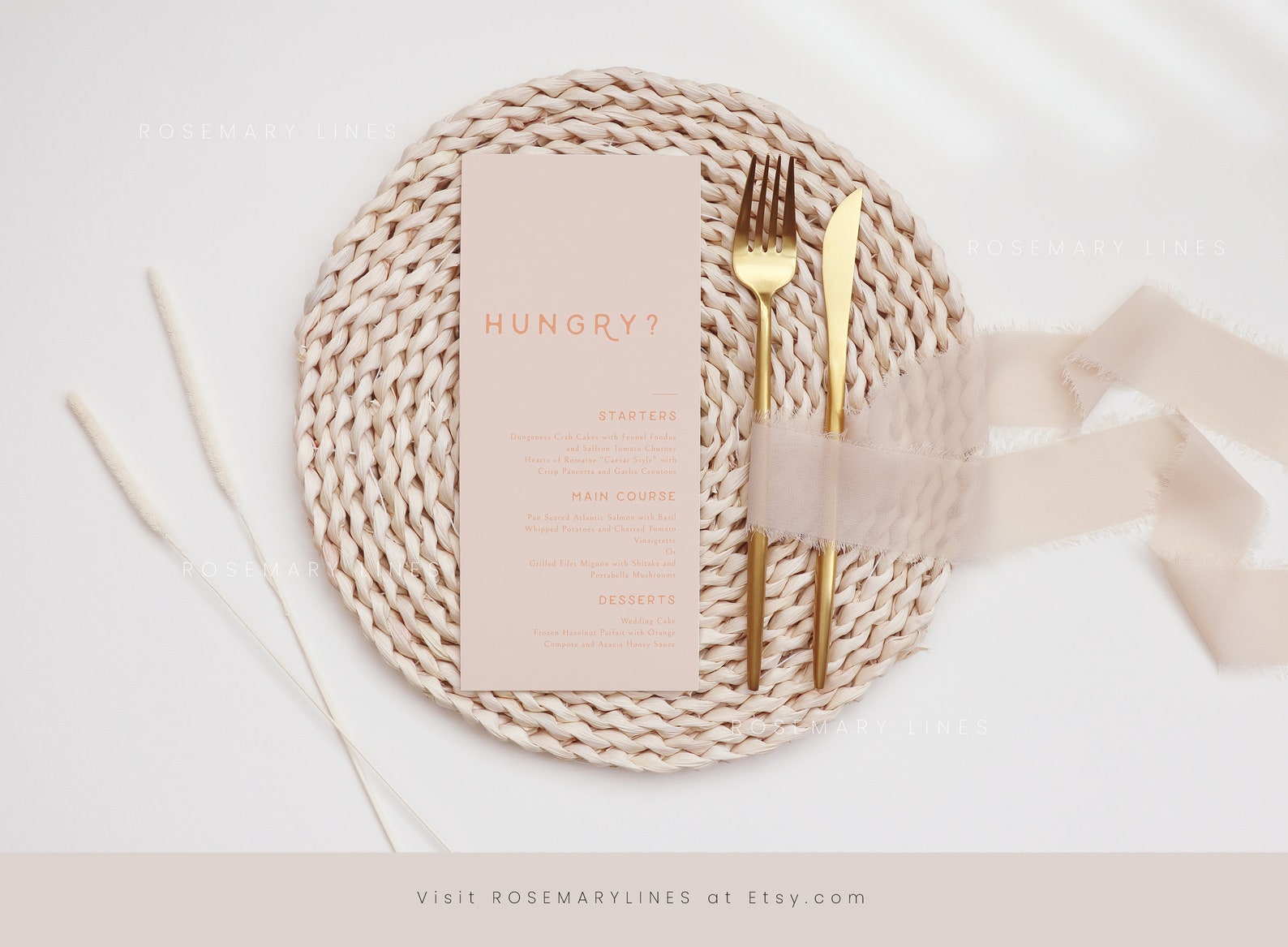 Peach Menu Cards, Coral Wedding Menu Template, Pastel Bridal Shower ...