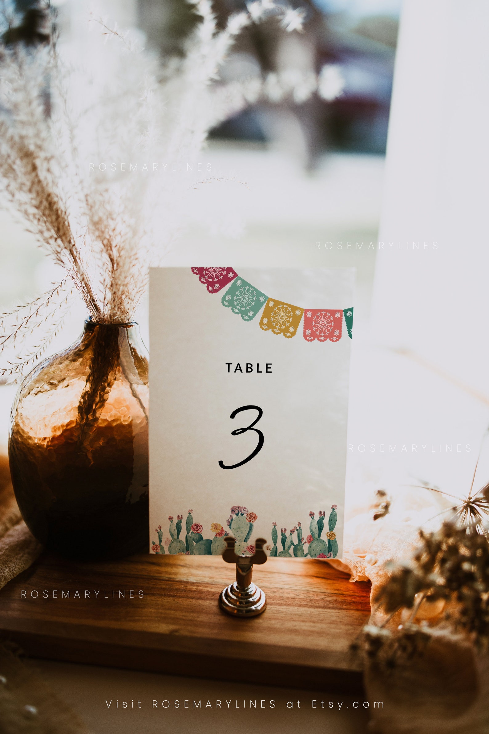 Fiesta Table Numbers Cactus Table Number Template Mexican - Etsy