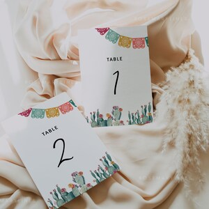 Fiesta Table Numbers, Cactus Table Number Template, Mexican Desert ...