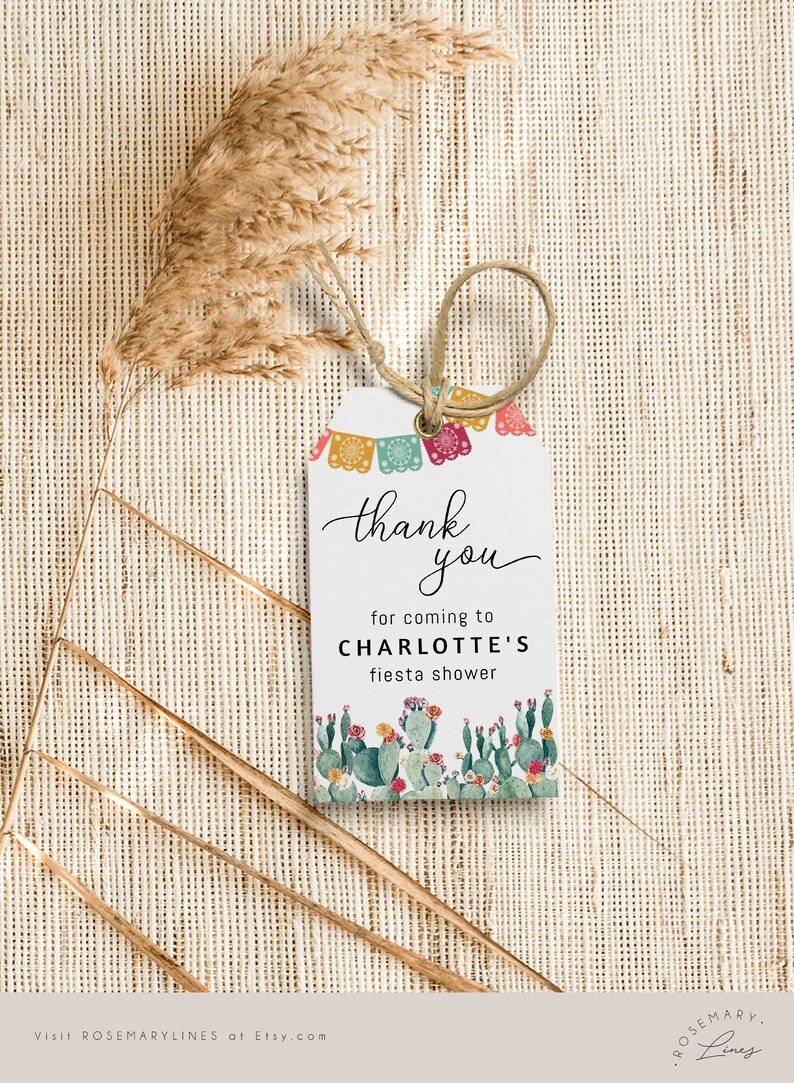 Fiesta Gift Tags Cactus Bridal Shower Tag Mexican Wedding - Etsy
