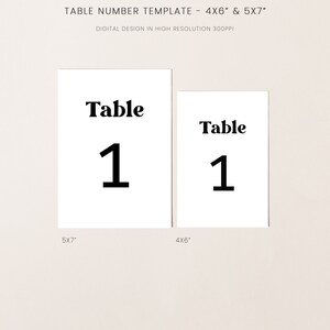 Modern Retro Table Number Template Boho 70's Wedding - Etsy