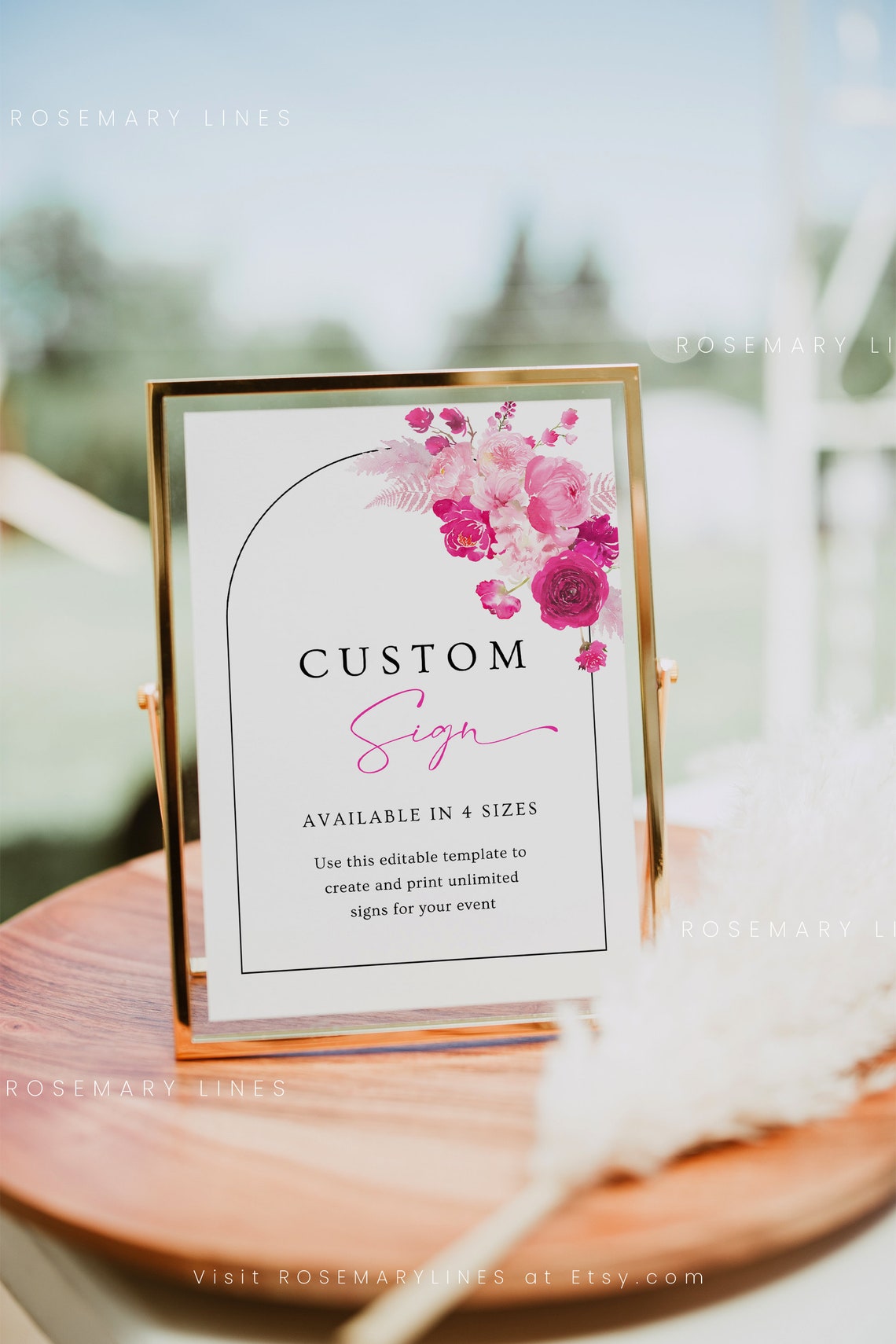 Hot Pink Custom Signs Blush Bubblegum Pink Floral Custom Sign - Etsy