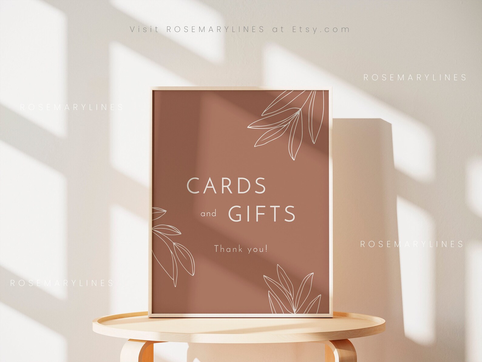 Terracotta Cards and Gifts Sign Template Minimal Leaves Boho - Etsy