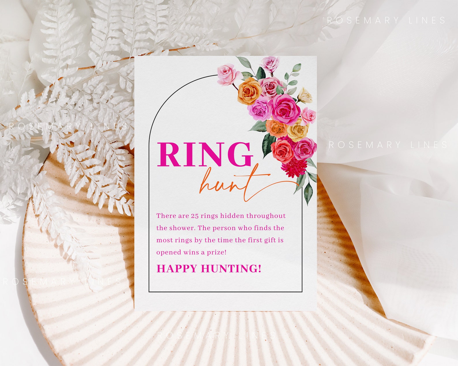 Pink Orange Bridal Shower Games Bundle Template Hot Pink - Etsy