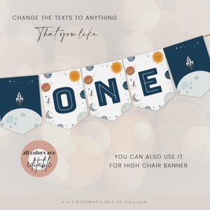 Outer Space Birthday Banner, Galaxy Solar System Banner Template, Sun ...