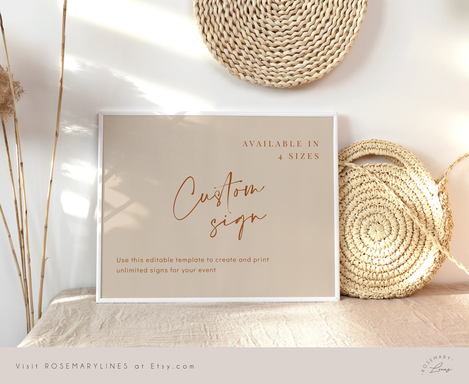 Desert Boho Custom Sign Template Minimalist Wedding Custom | Etsy