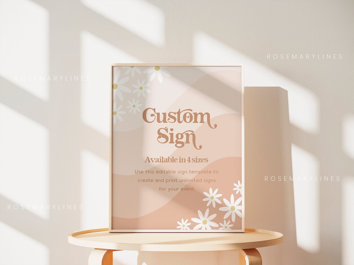 Daisy Custom Sign Template Terracotta Custom Sign Printable | Etsy