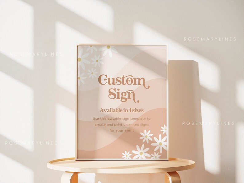 Daisy Custom Sign Template Terracotta Custom Sign Printable | Etsy