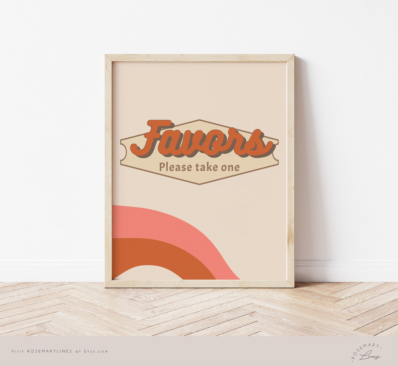 Groovy retro favors sign template 70s wedding favors signs | Etsy