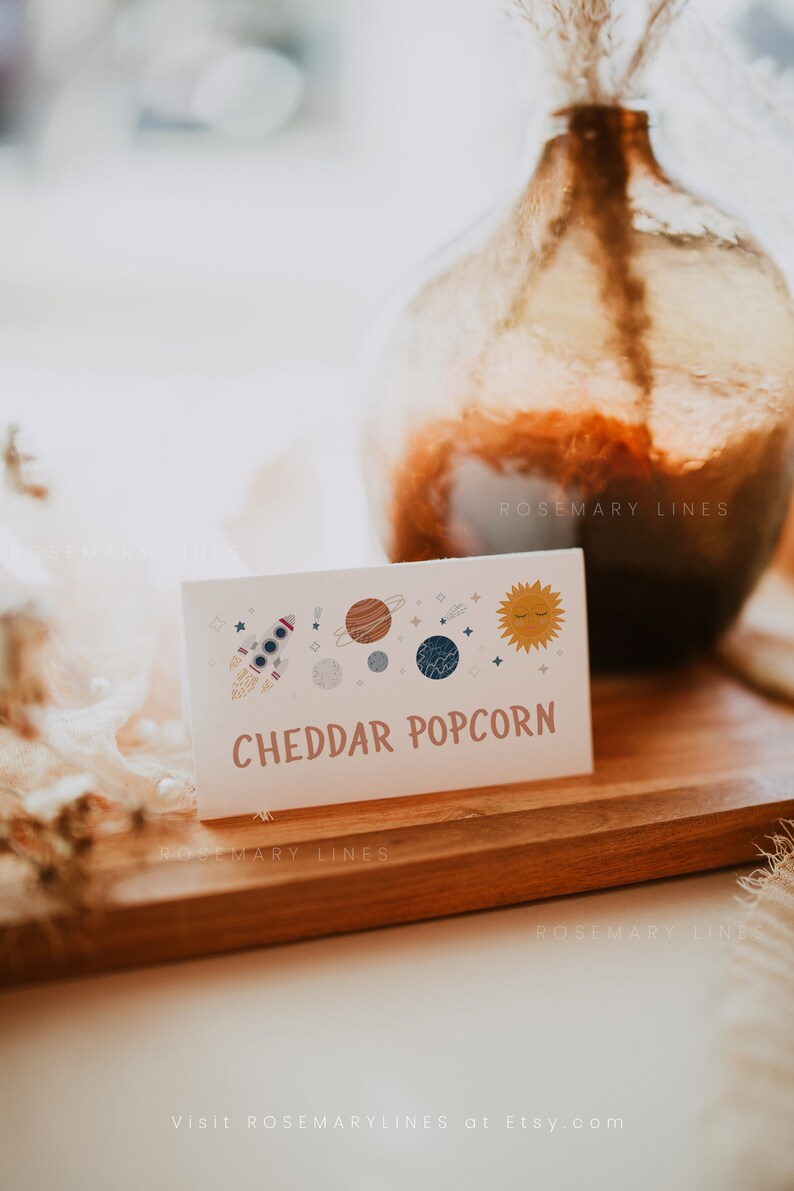 Outer Space Food Labels Galaxy Solar System Buffet Card - Etsy