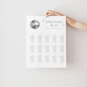 Disco Seating Chart Template, Retro Wedding Seating Chart, 70s Table ...