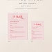 Pink and Red Bar Menu Sign Template, Mid Century Modern Retro Wedding ...