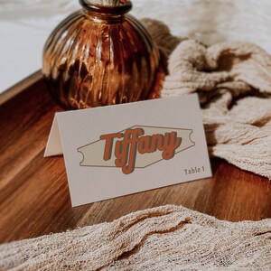 Modern Retro Place Cards Template 60's 70's Place - Etsy