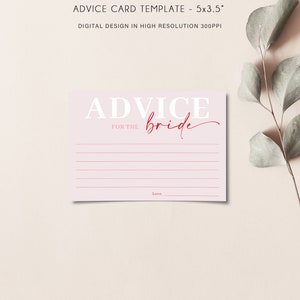 Red and Pink Advice Card, Hot Pink Advice Card Template, Red Pink Blush ...