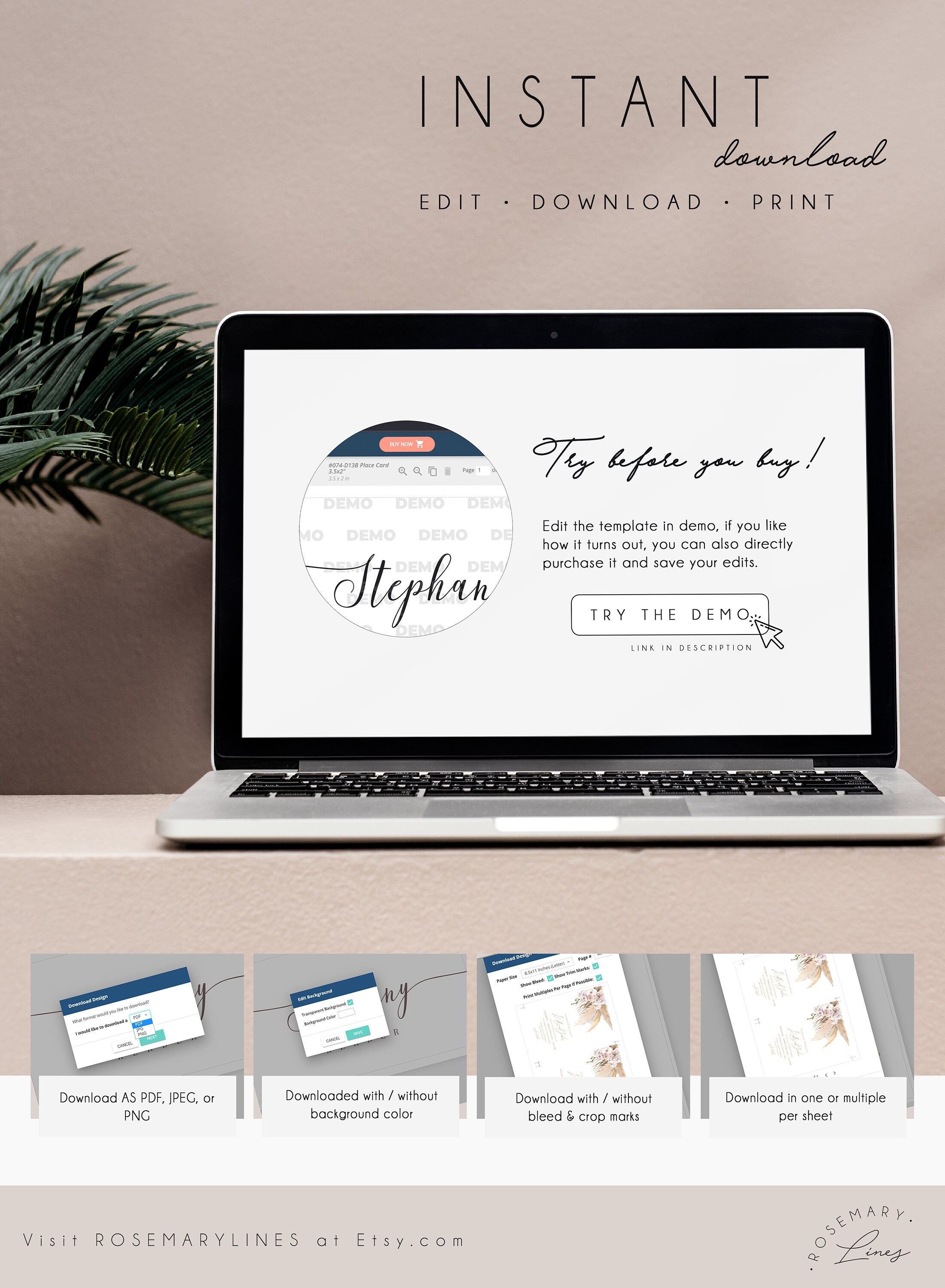 Retro wedding menu template boho menu template 60s 70s menu | Etsy