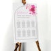 Hot Pink Floral Seating Chart Template, Blush Bubblegum Pink Seating ...