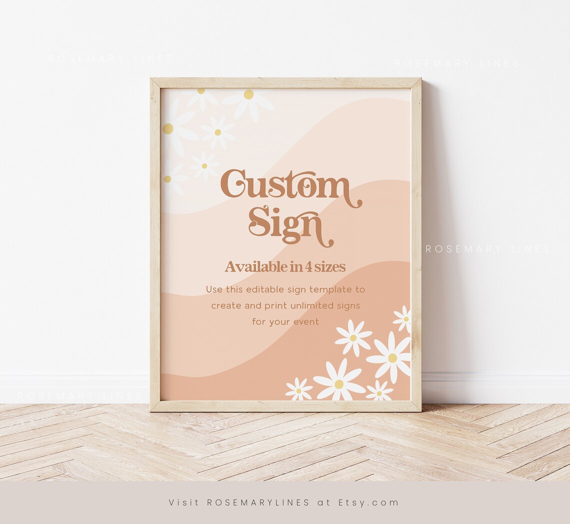 Daisy Custom Sign Template Terracotta Custom Sign Printable | Etsy