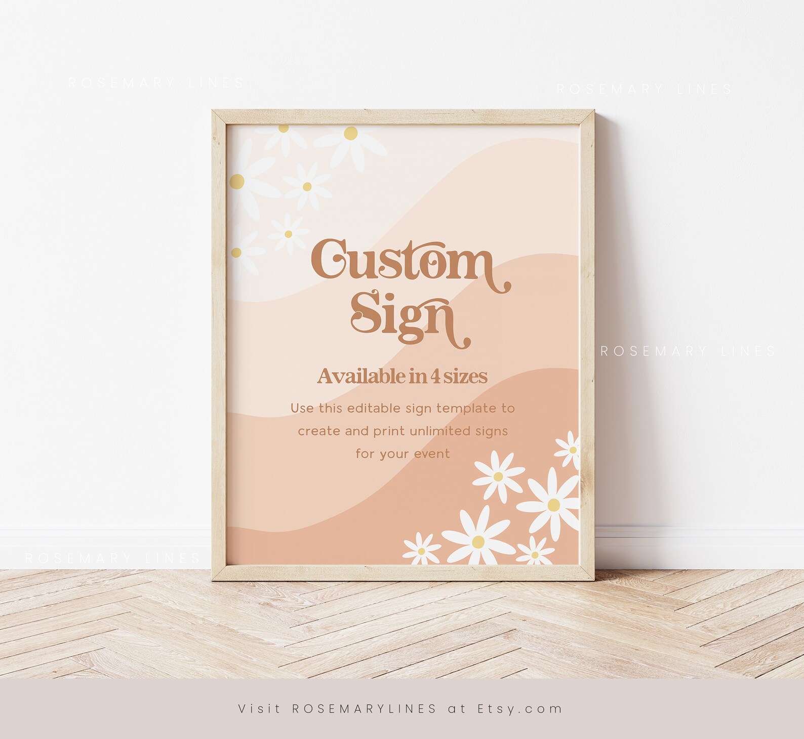 Daisy Custom Sign Template Terracotta Custom Sign Printable | Etsy