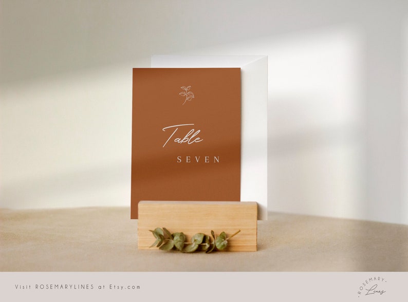 Burnt orange wedding table numbers earth tones table number | Etsy
