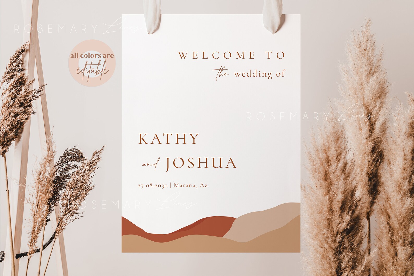 Modern Desert Wedding Welcome Sign Terracotta Wedding Welcome - Etsy