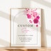Hot Pink Custom Signs, Blush Bubblegum Pink Floral Custom Sign Template ...