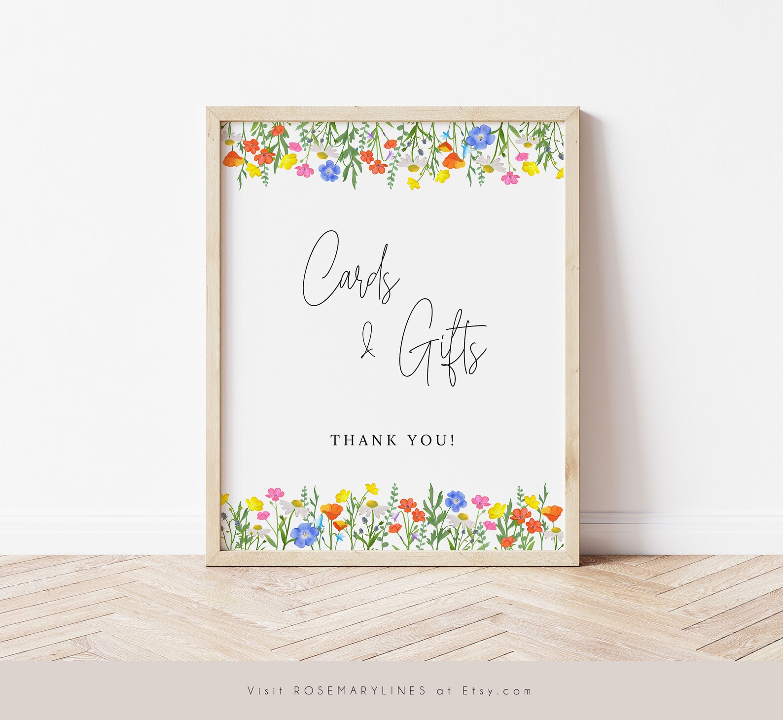 Wildflower Cards and Gifts Sign Template Spring Orange Yellow - Etsy