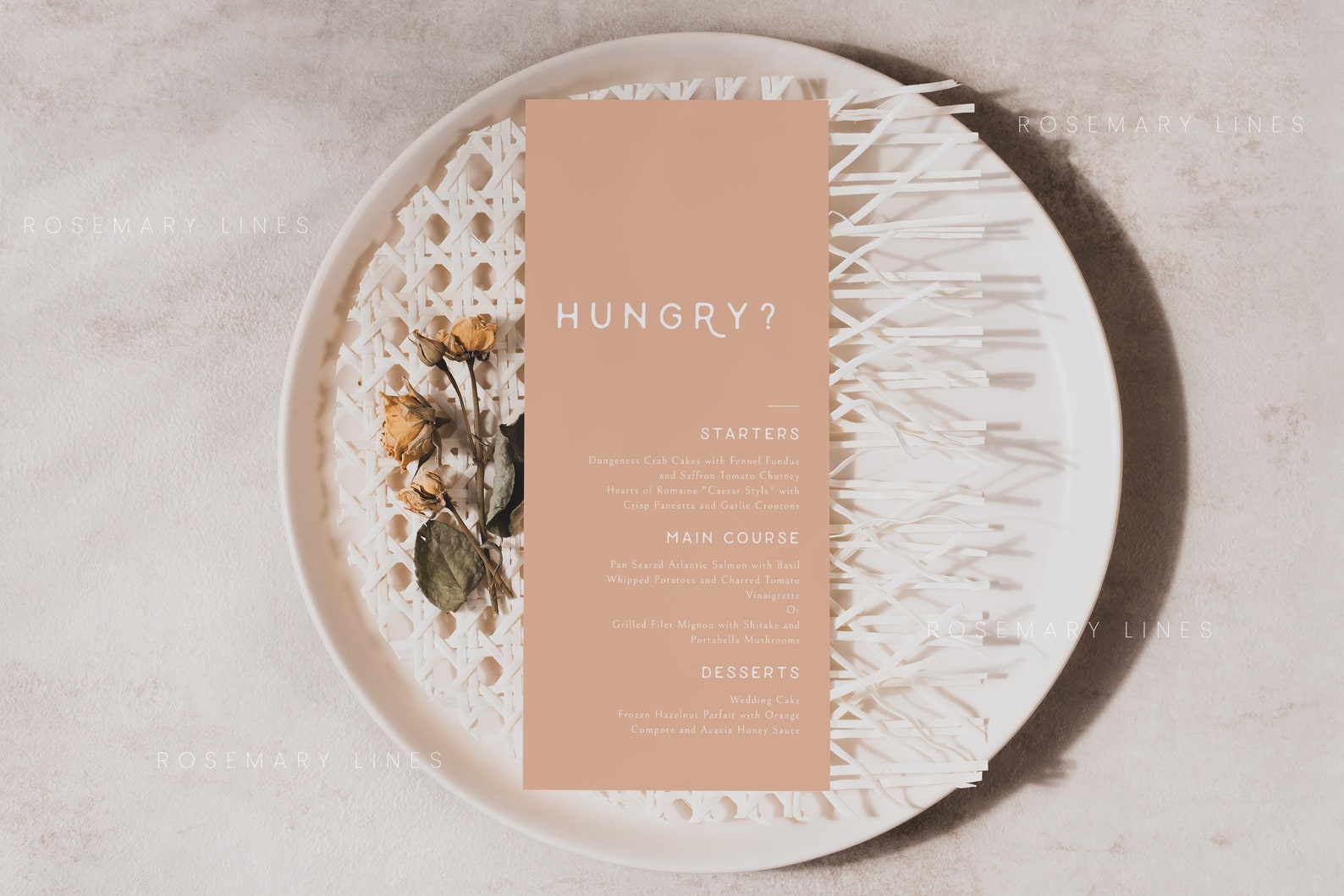 Peach Menu Cards Coral Wedding Menu Template Pastel Bridal - Etsy