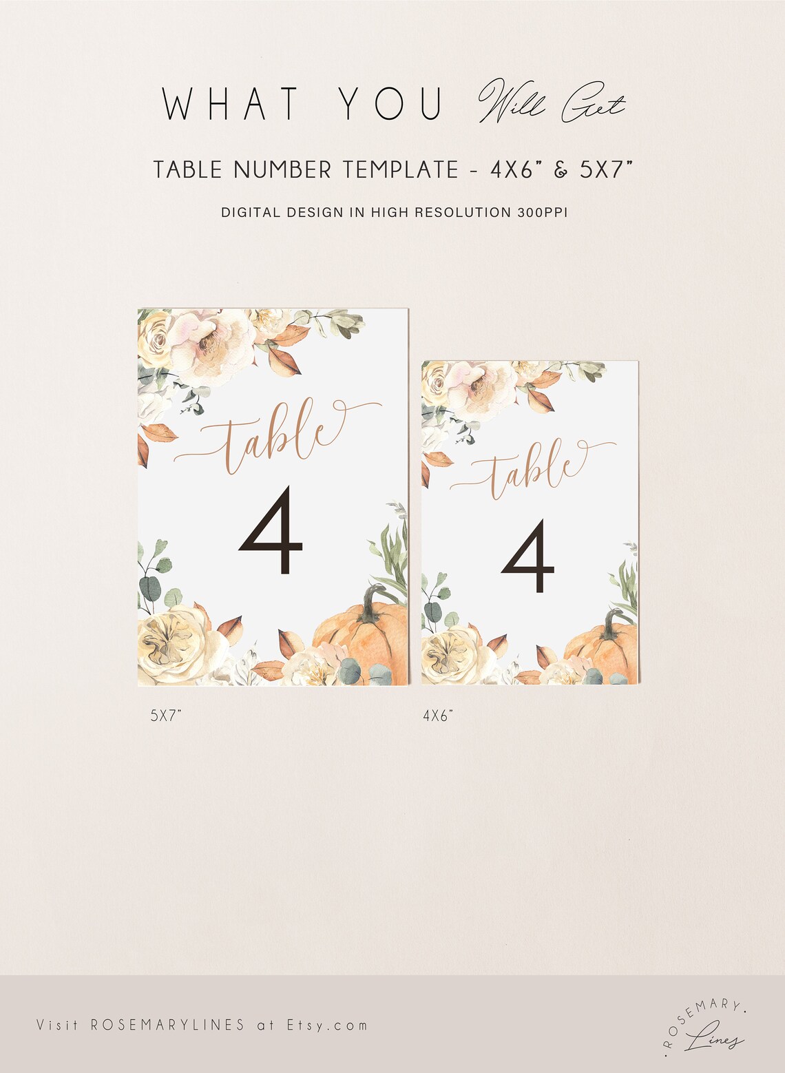 Editable Fall Wedding Table Numbers Pumpkin Table Number | Etsy