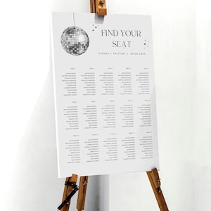 Disco Seating Chart Template, Retro Wedding Seating Chart, 70s Table ...