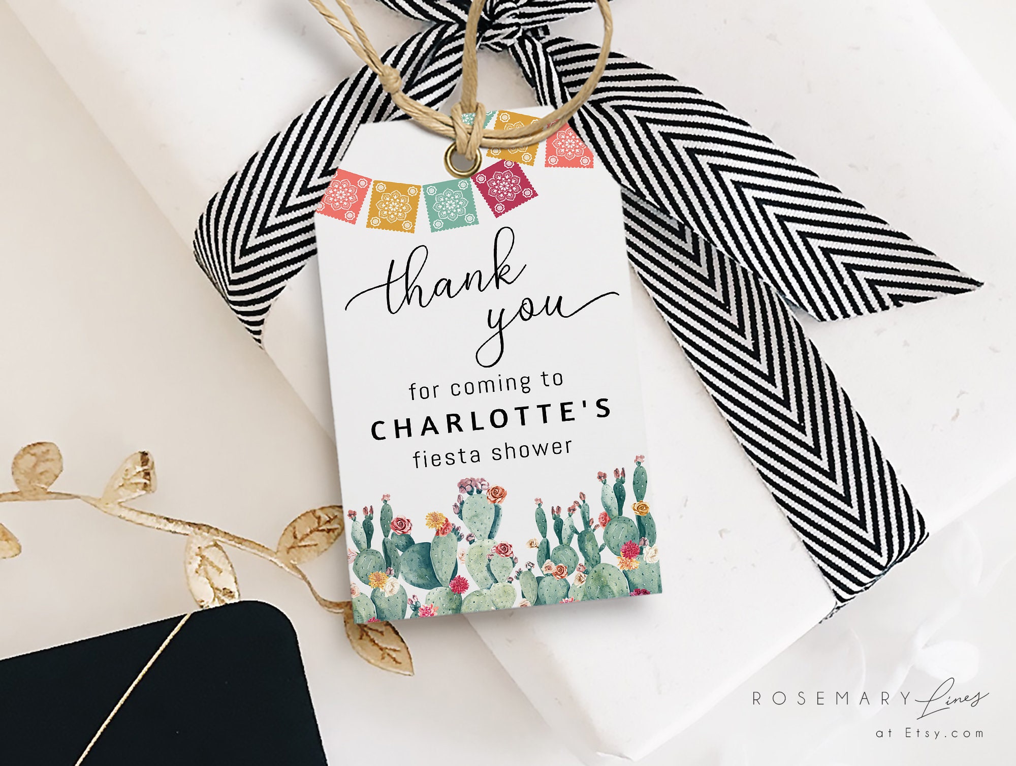 Fiesta gift tags cactus bridal shower tag Mexican wedding | Etsy