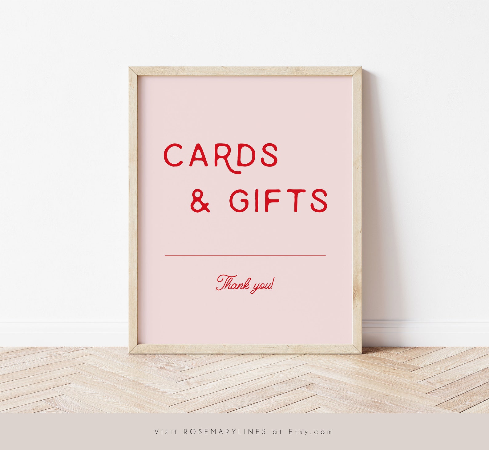 Pink and Red Cards and Gifts Sign Template Modern Retro - Etsy
