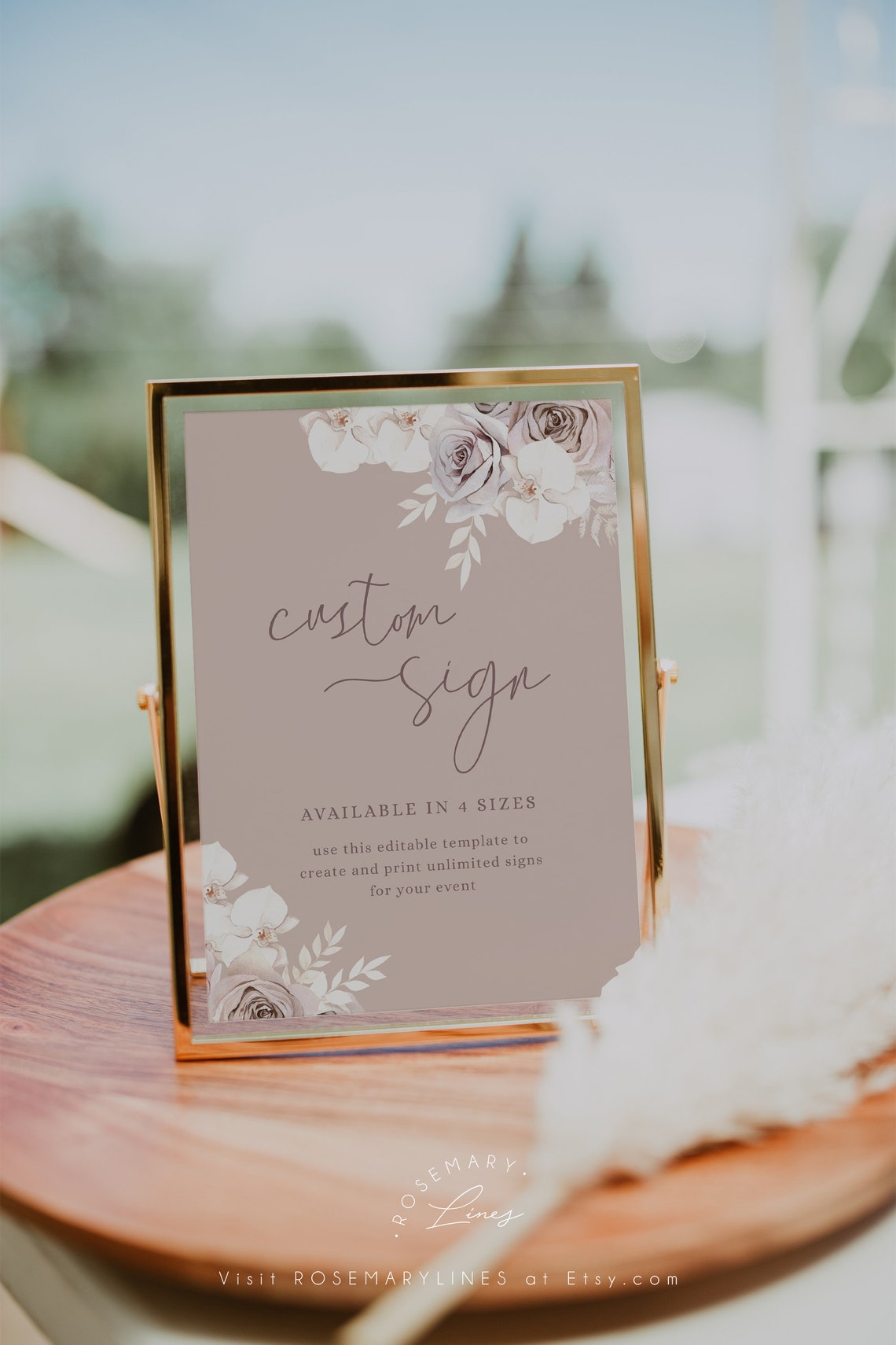Dusty Rose Custom Sign Template Boho Mauve Wedding Signs | Etsy
