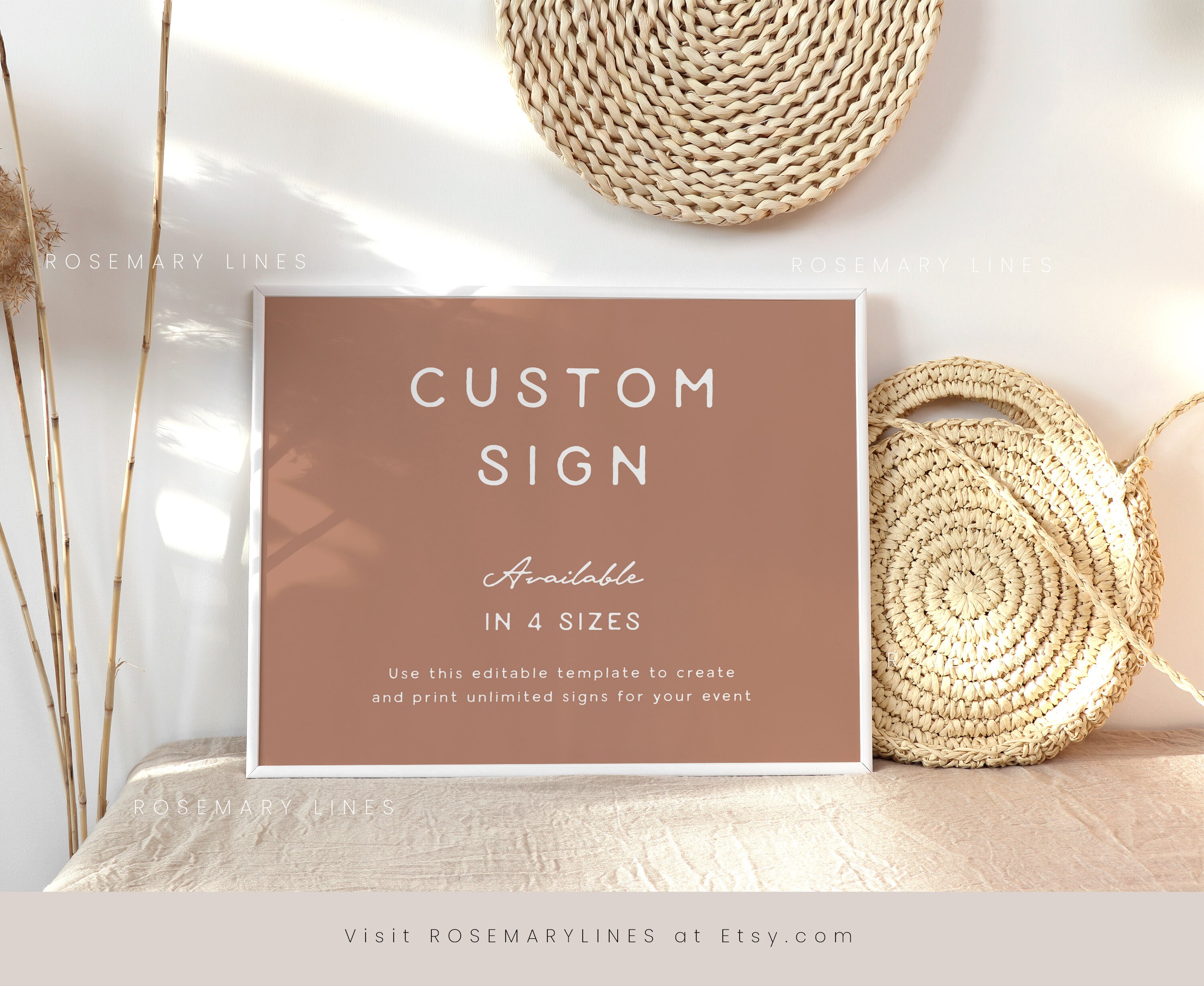 Terracotta Custom Sign Template Modern Mauve Wedding Signs - Etsy