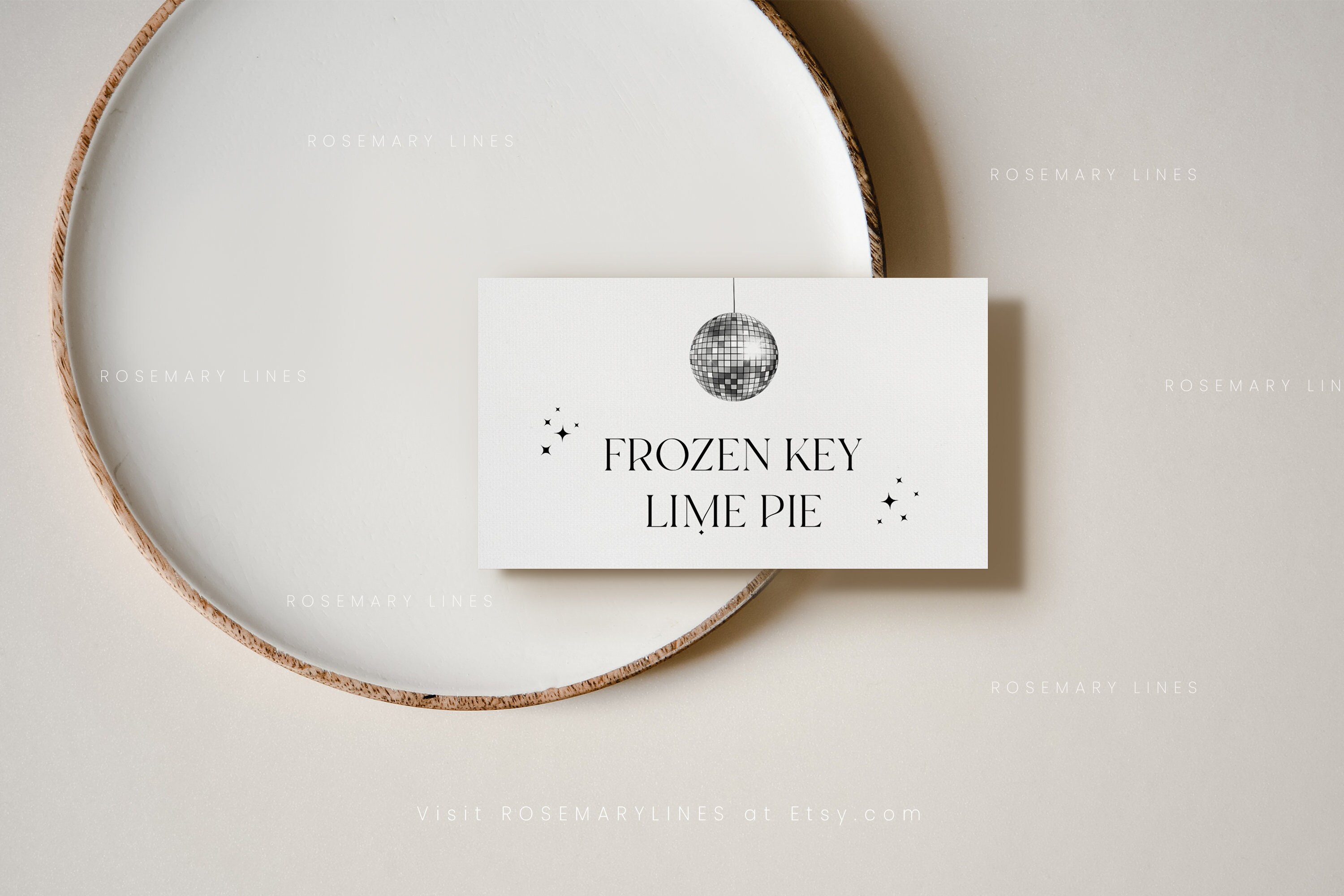Disco Buffet Card Template, Retro Food Labels Disco Ball Buffet Food ...