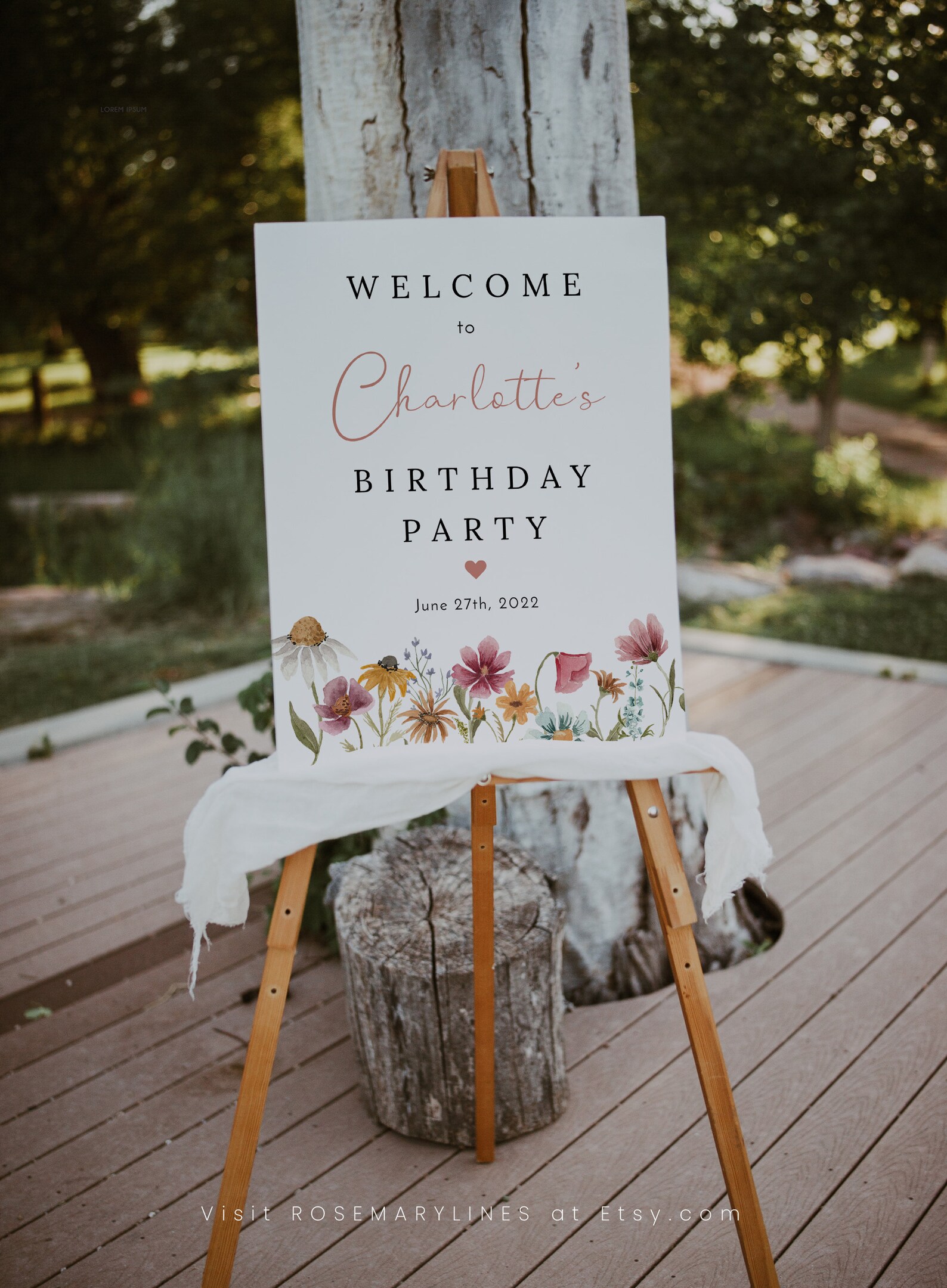 Wildflower Birthday Welcome Sign Template, Colorful Floral Welcome Sign ...