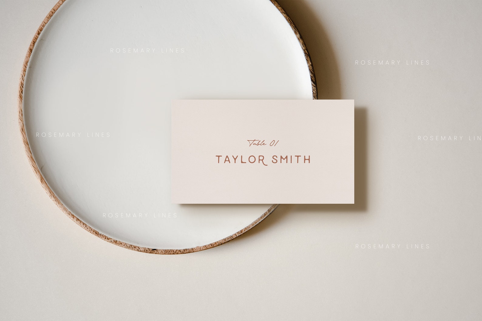 Neutral Earthy Place Cards Cream Place Card Template Blush - Etsy