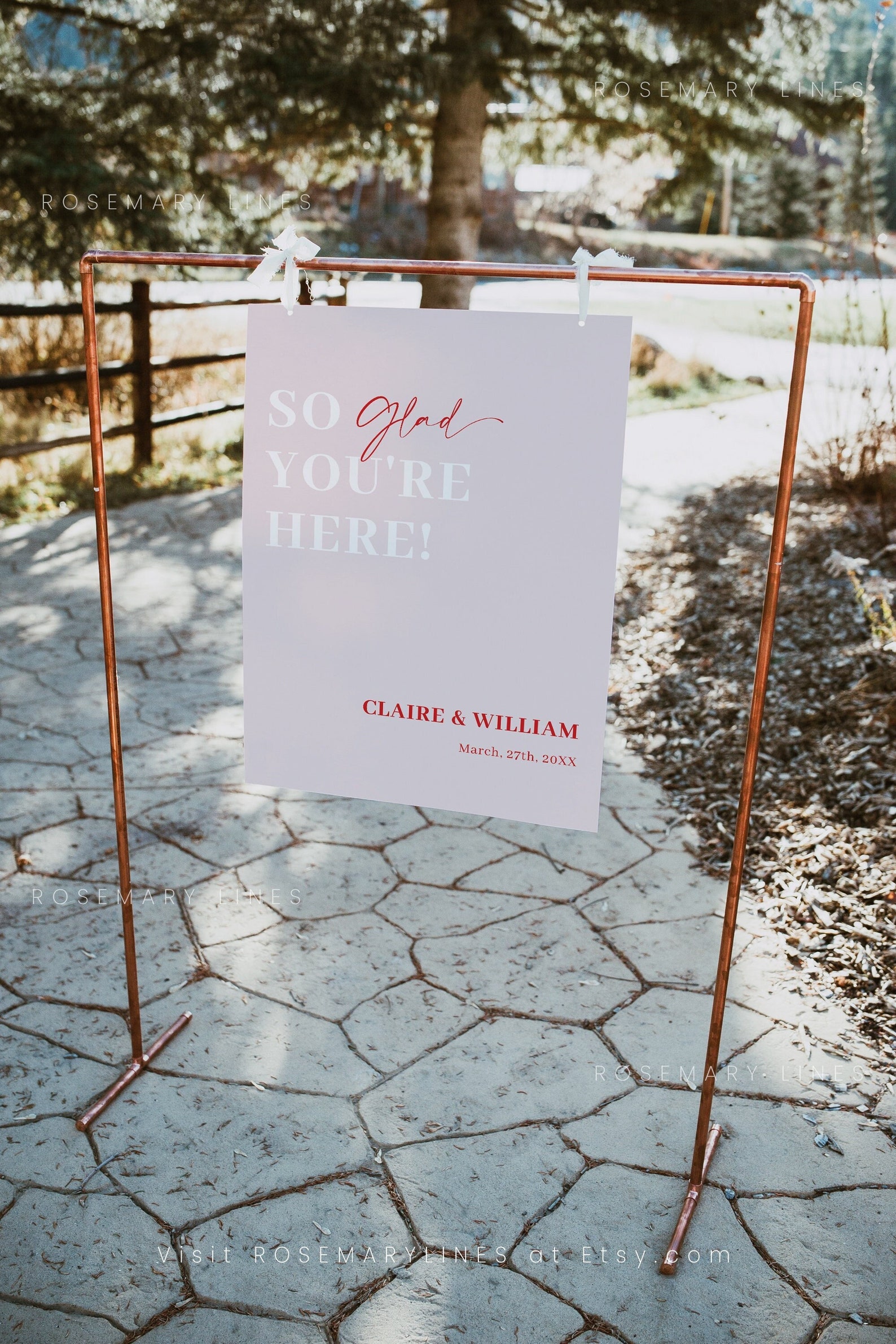 Modern Pink and Red Welcome Sign Template, Hot Pink Wedding Welcome ...