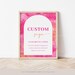 Pink Orange Custom Sign Template, Hot Pink Custom Signs, Fuchsia Bridal ...