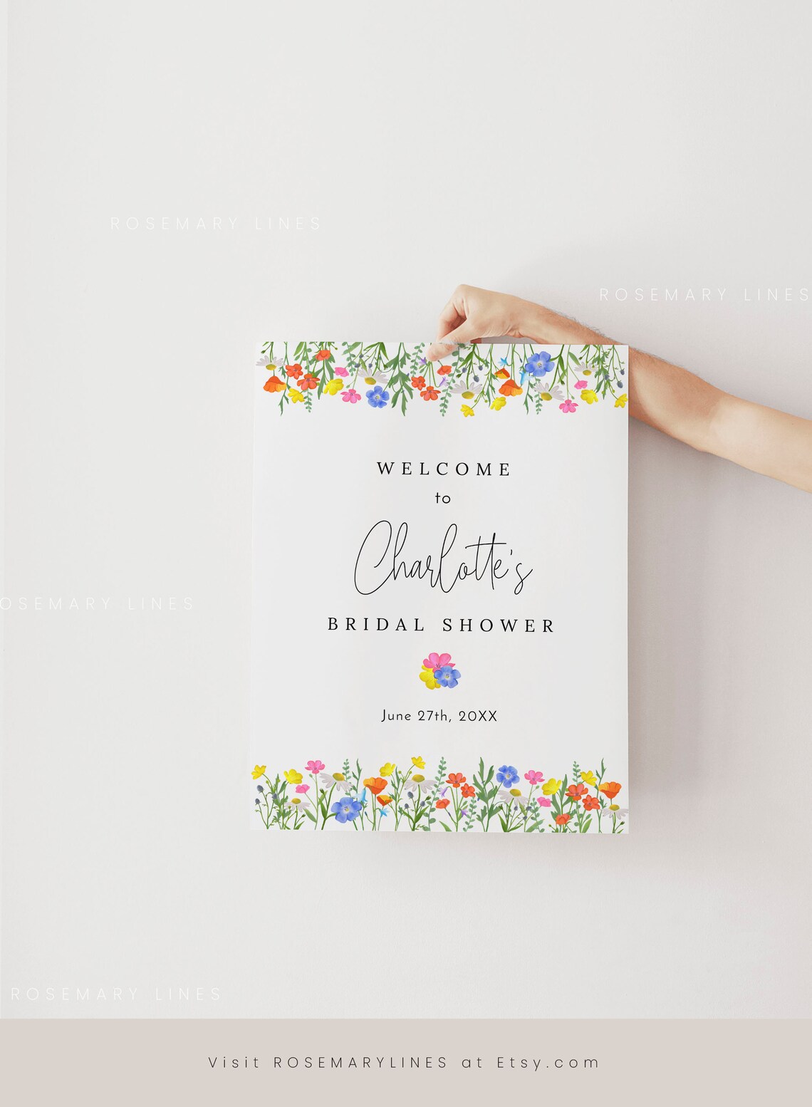 Wildflower Welcome Sign Template Colorful Wild Meadow Bridal - Etsy