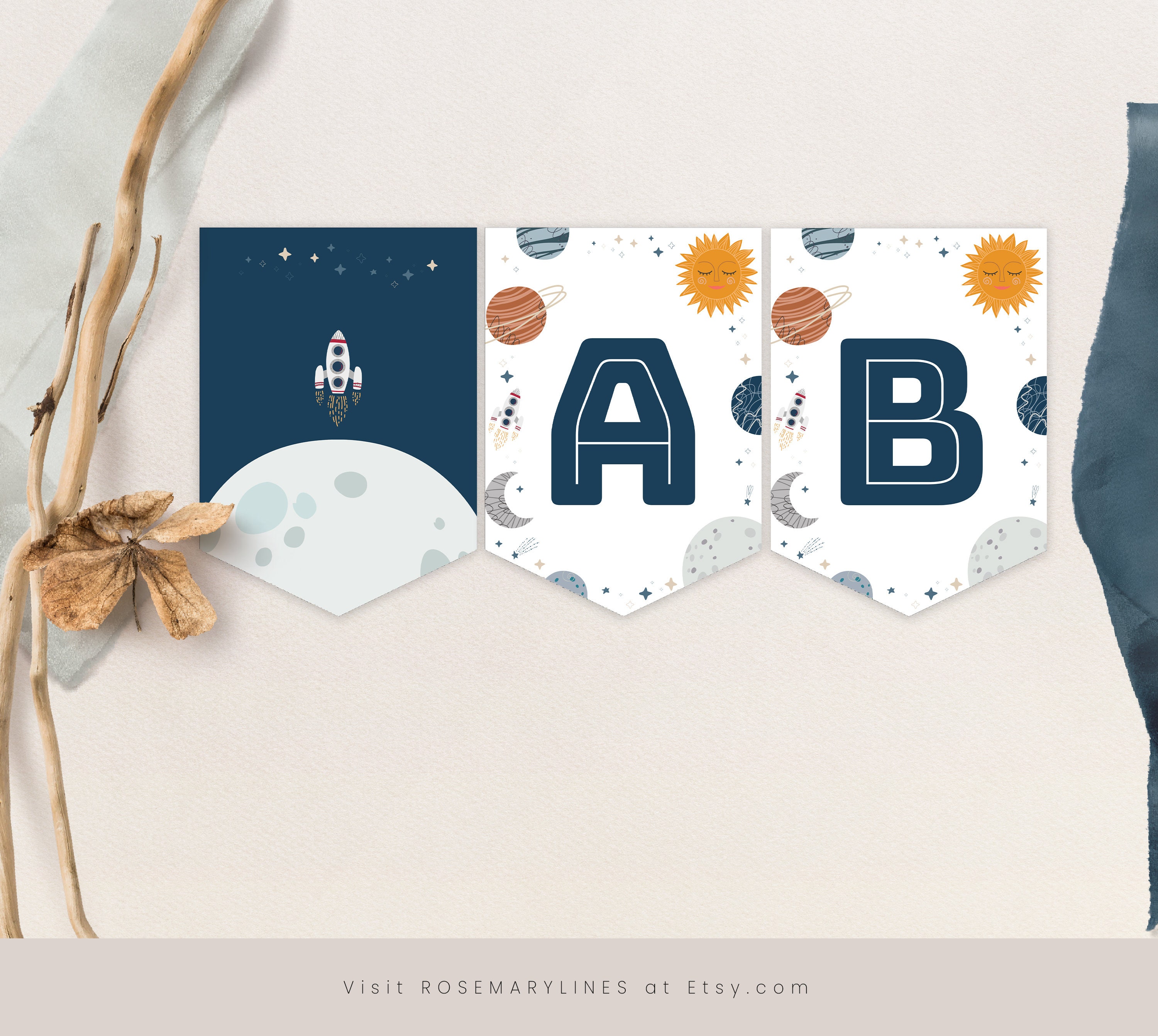 Outer Space Birthday Banner Galaxy Solar System Banner | Etsy