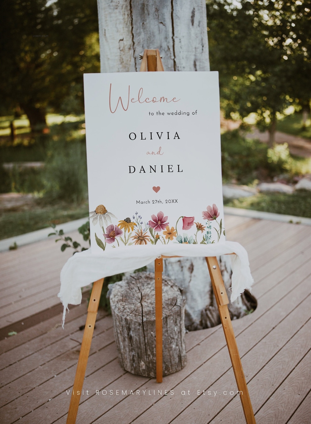 Wildflower Wedding Welcome Sign Template, Colorful Floral Welcome Signs ...