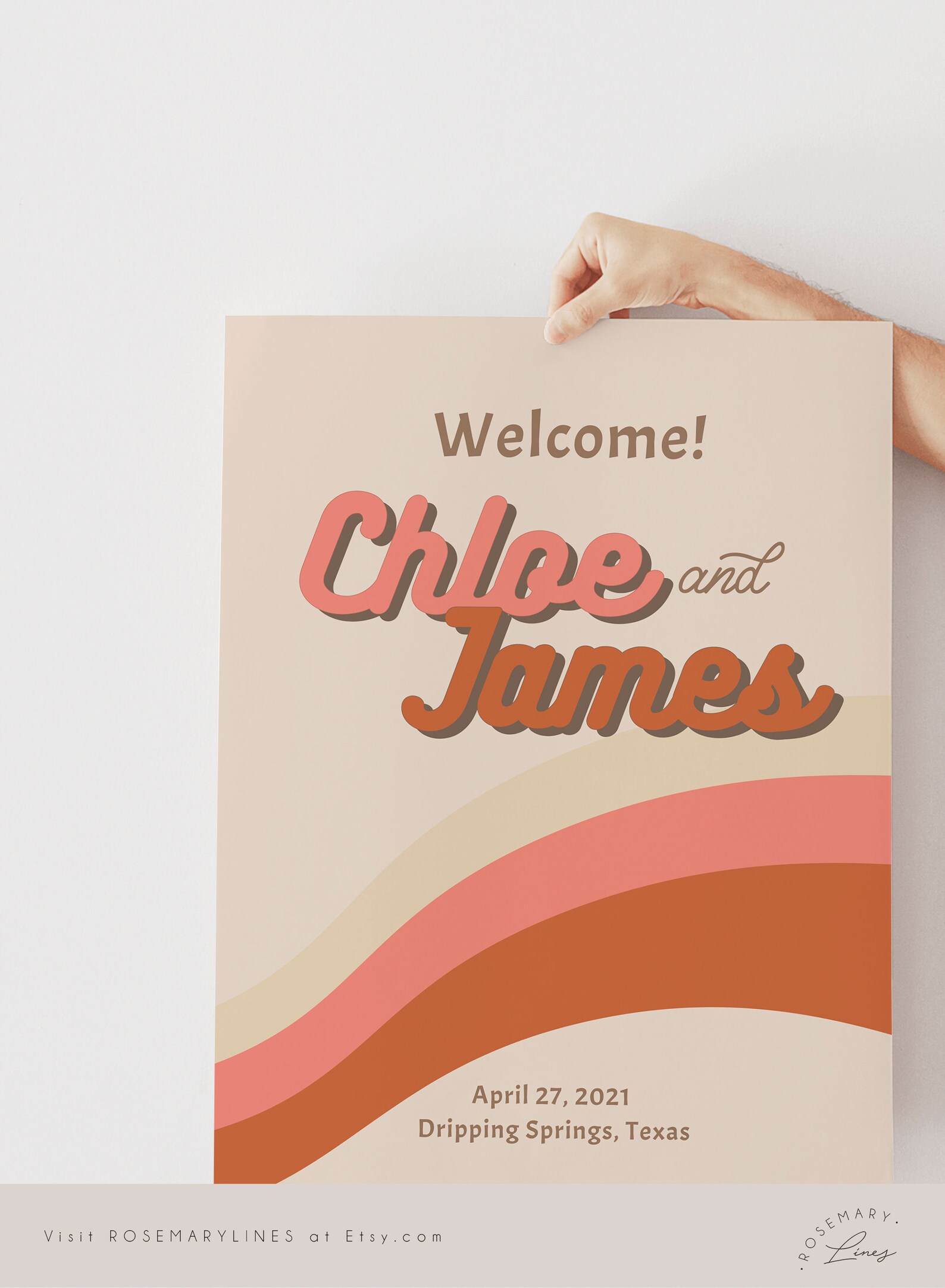Groovy Retro Wedding Welcome Sign Template 70s Welcome Signs | Etsy